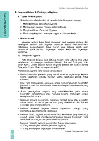Buku sanitasi hygiene dan keselamatan kerja | PDF
