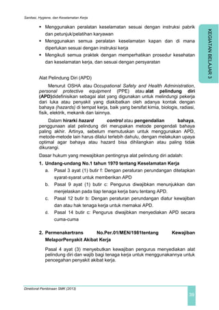 Buku sanitasi hygiene dan keselamatan kerja | PDF