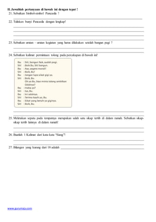 Kelas 1 tema 3 | PDF