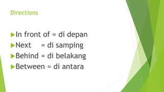 Kelas 2 unit 3 directions | PPT