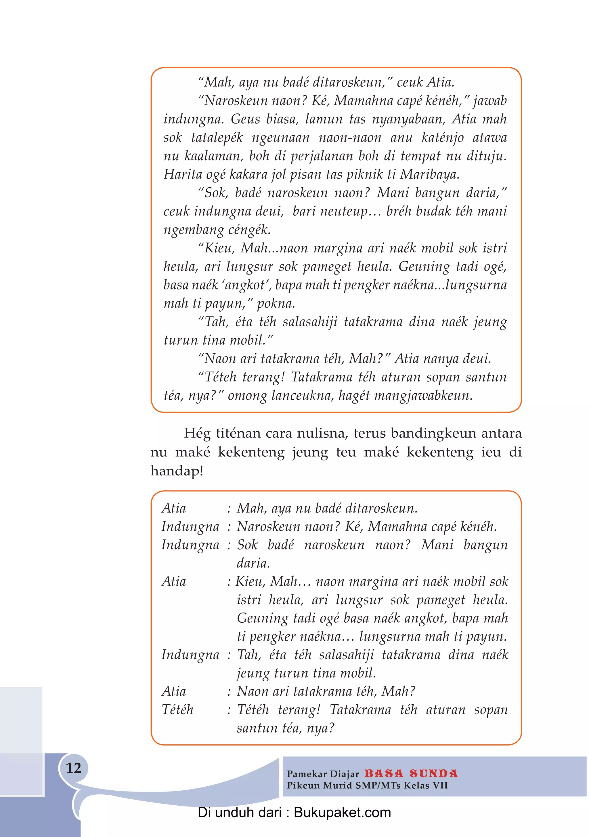 Buku Bahasa Sunda kelas 7 | PDF