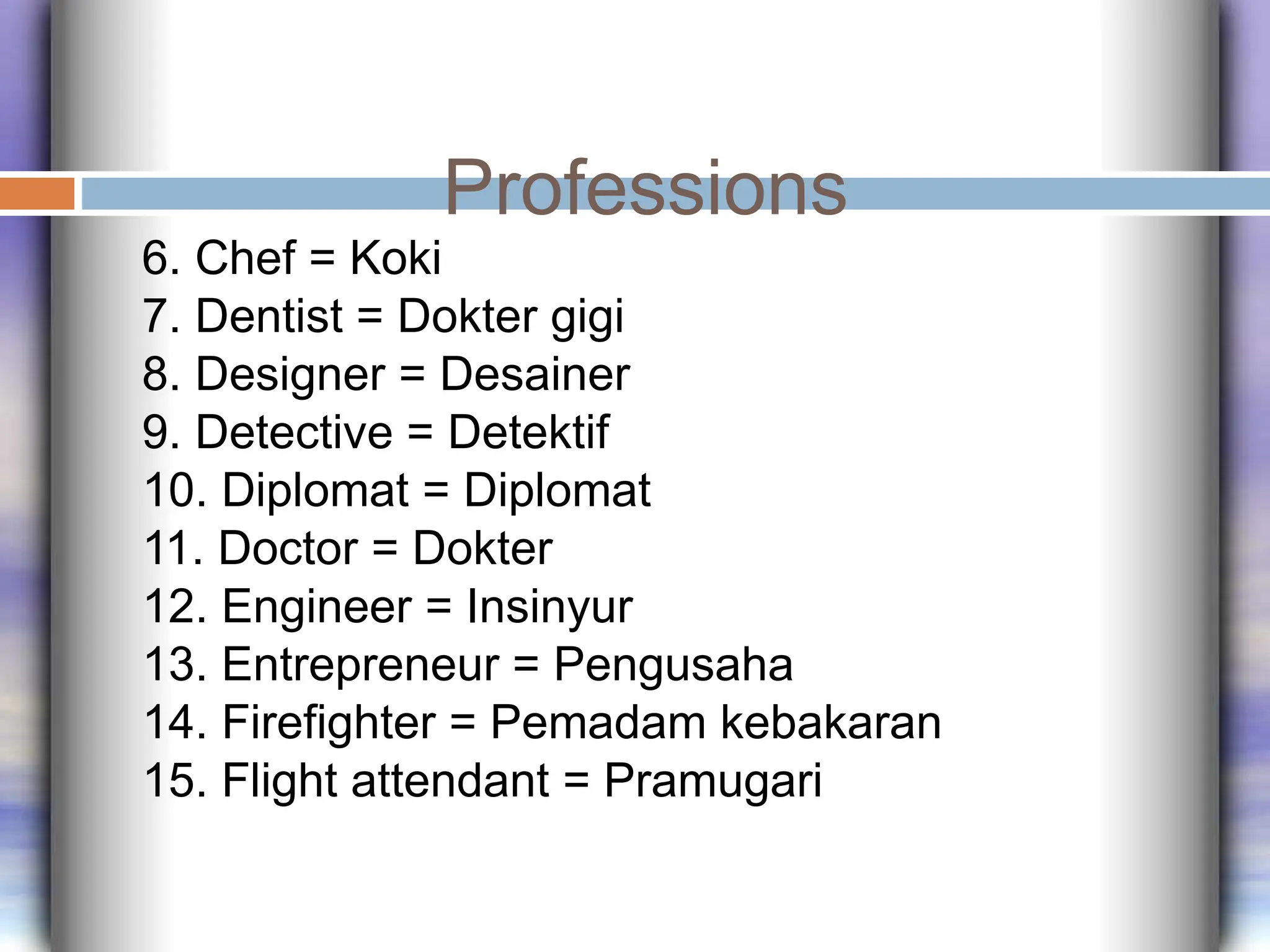 Kelas 7 Unit 6 - Profession and present tense's nominal sentence.pptx