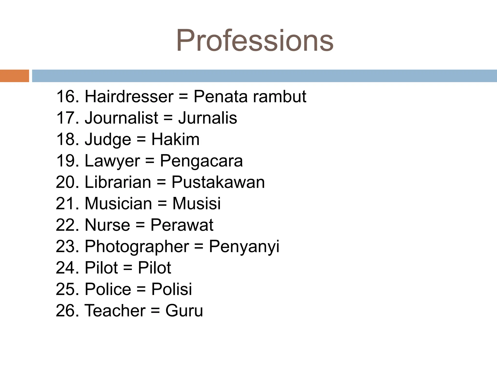 Kelas 7 Unit 6 - Profession and present tense's nominal sentence.pptx