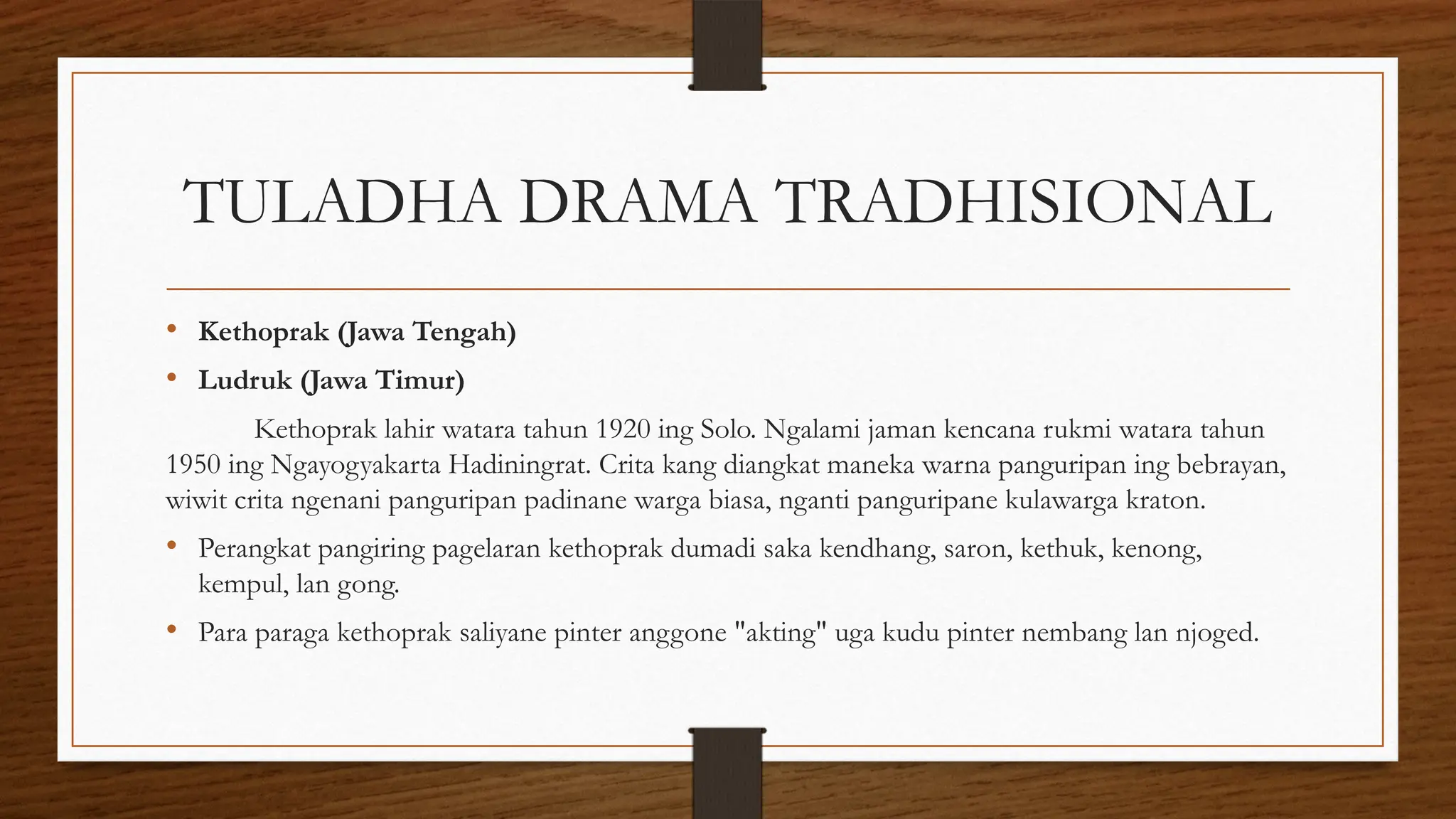 Kelas 9 Daring Pengertian Drama Tradisional SMP | PPTX