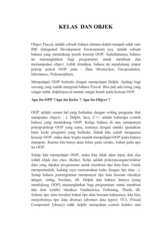 Kelas dan objek | PDF