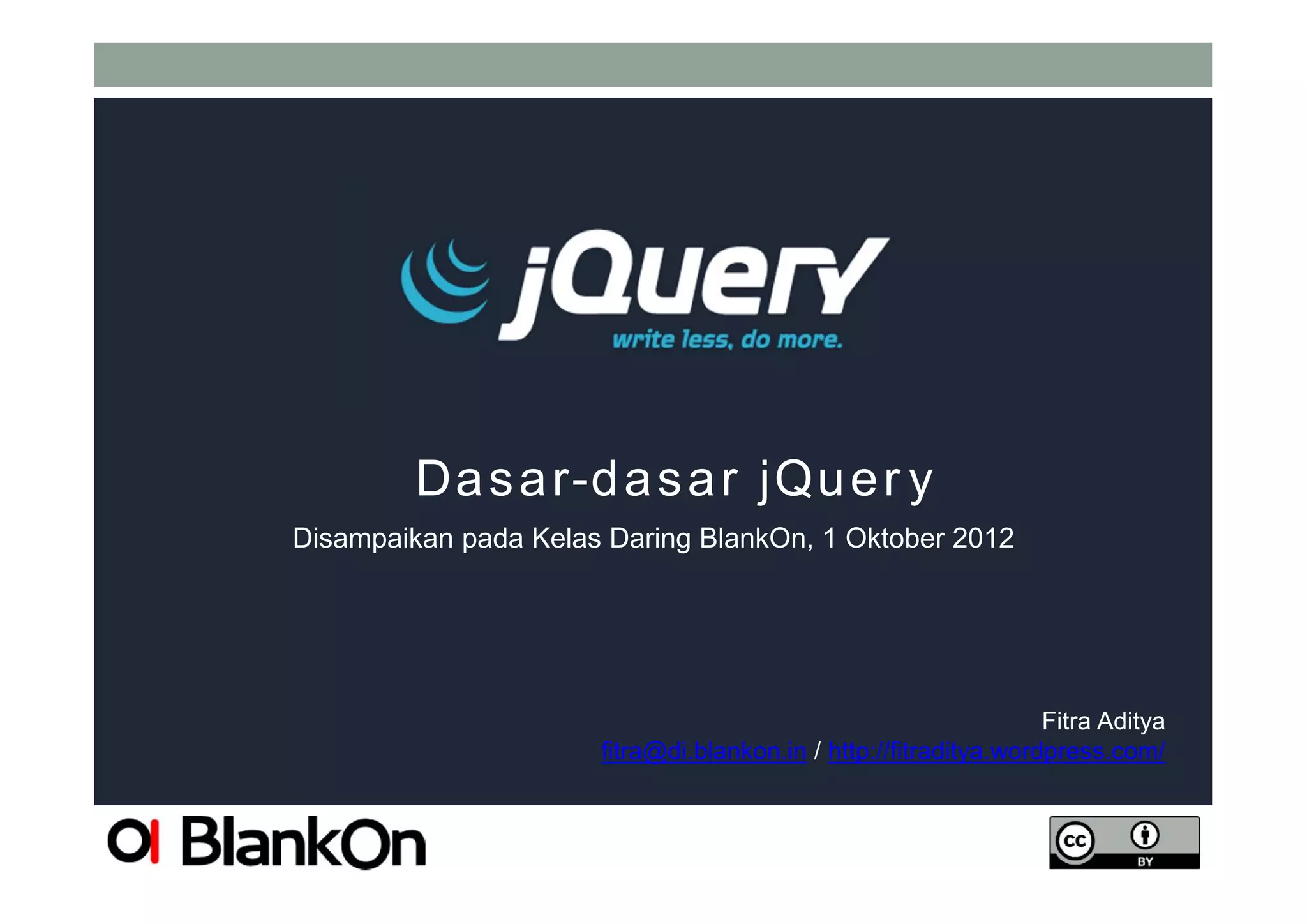 Dasar-dasar jQuery | PPT