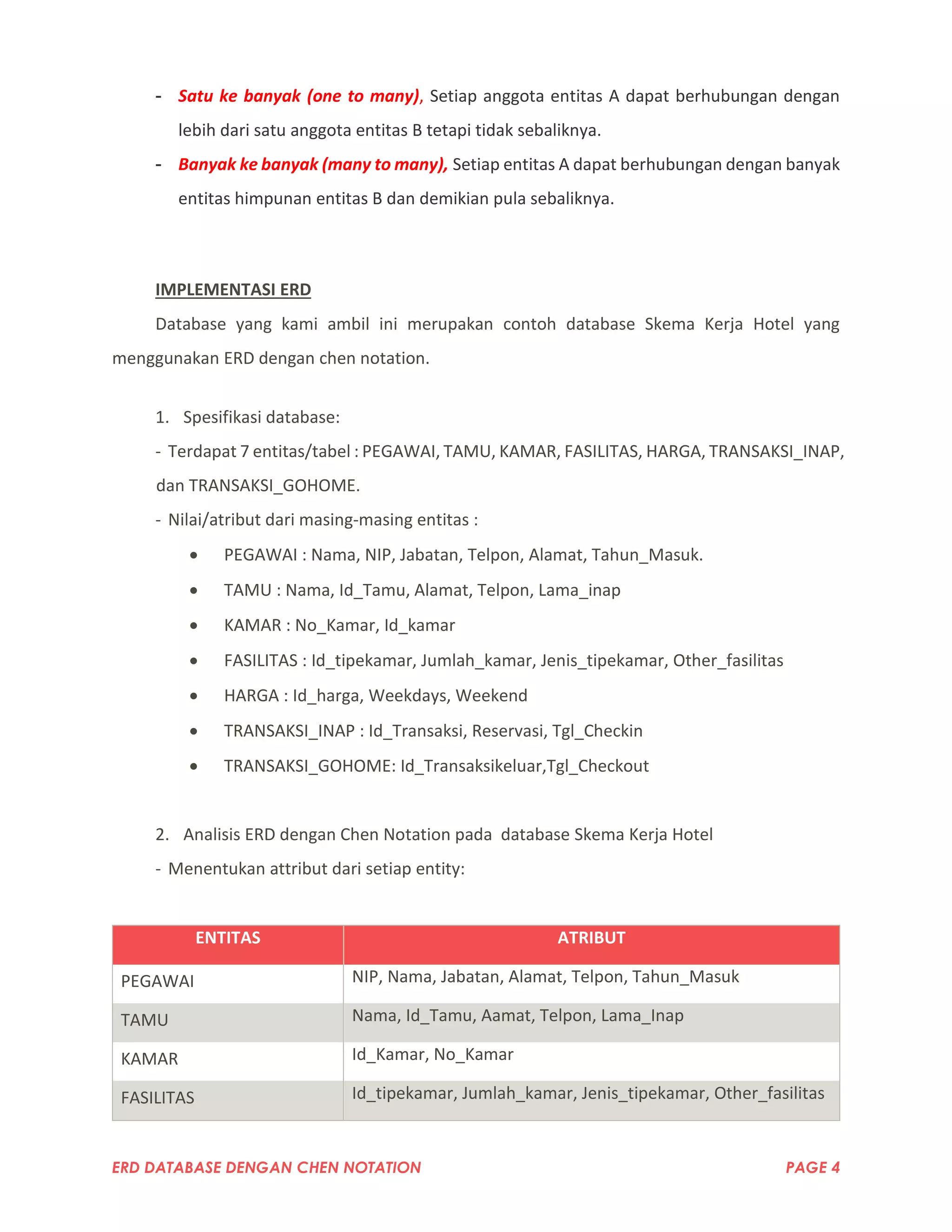 Analisis ERD dengan Chen Notation | PDF