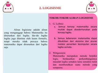 FORMALISME,LOGIKALISME DAN INTUISIONISME | PPTX