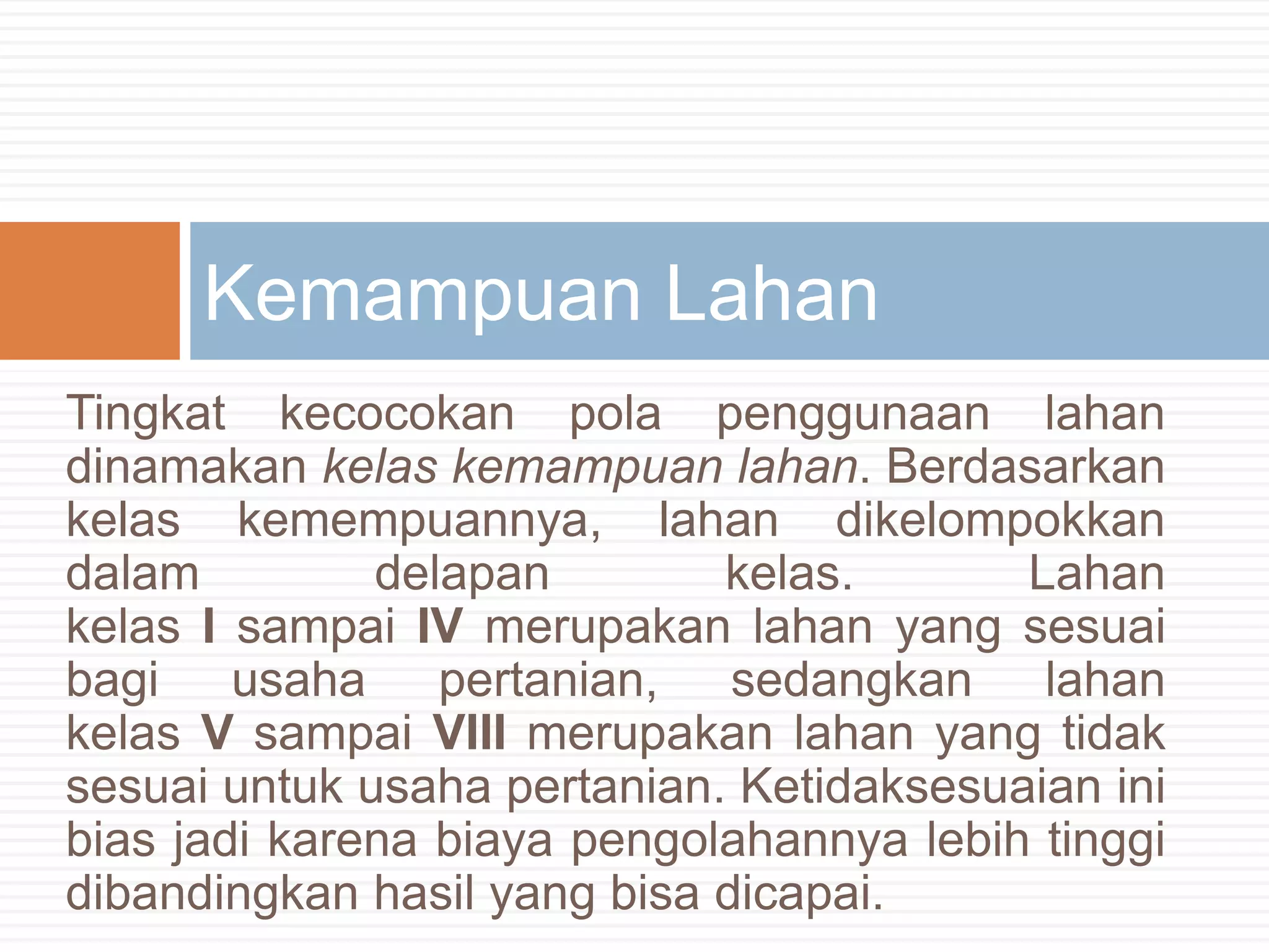 Kelas kemampuan lahan | PPTX