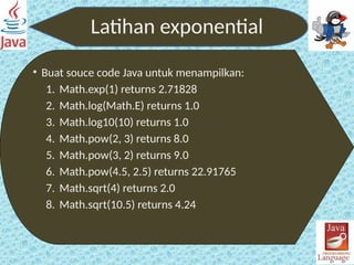 Pemakaian Kelas Matematika pada pemrograman Java | PPT