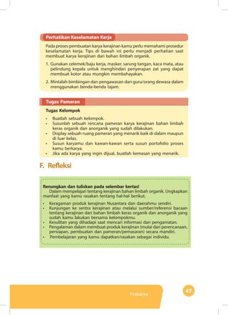 Kelas viii prakarya bs semester 2 kerajinan bahan limbah keras | PDF