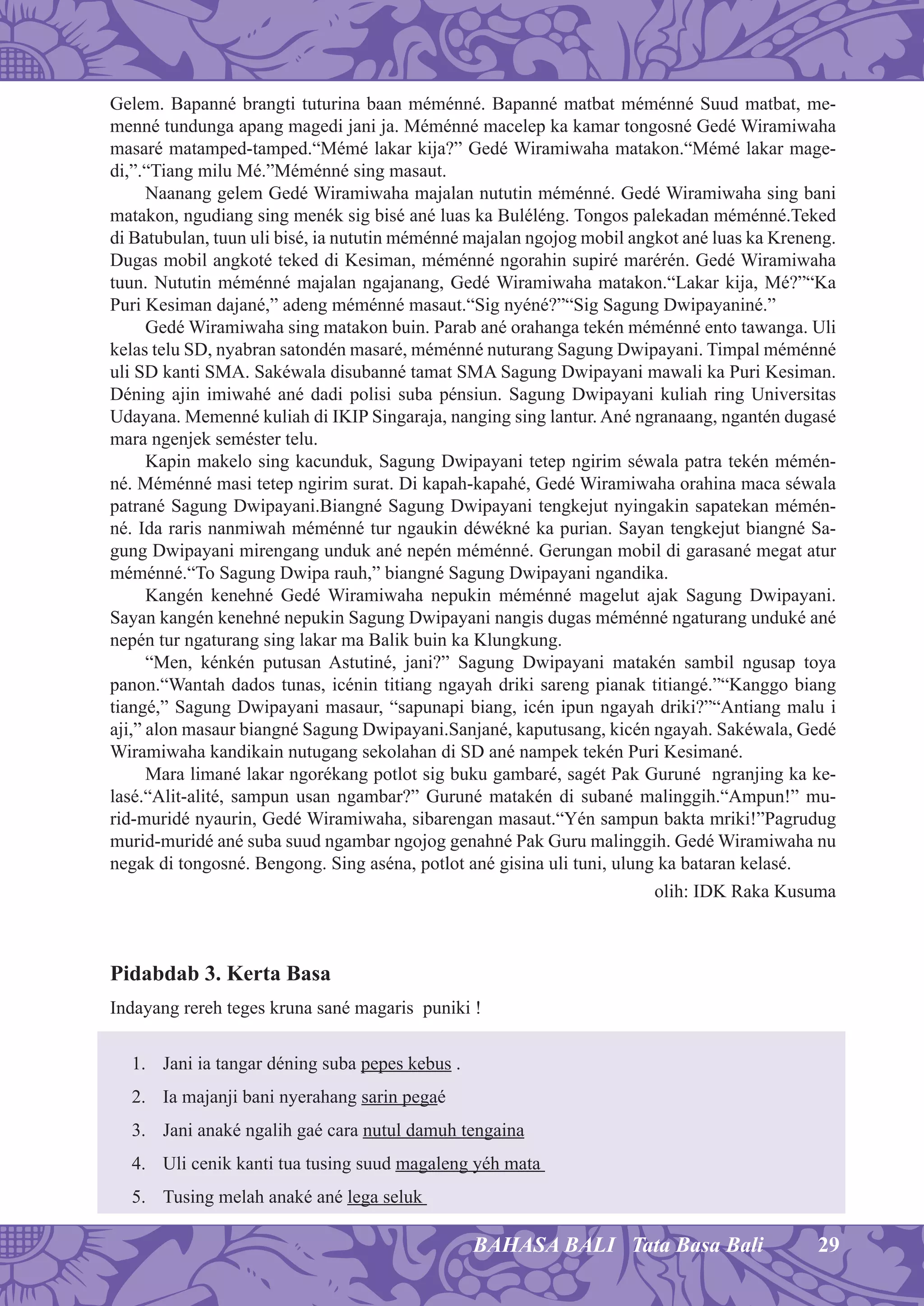 BAHASA BALI KELAS XI | PDF