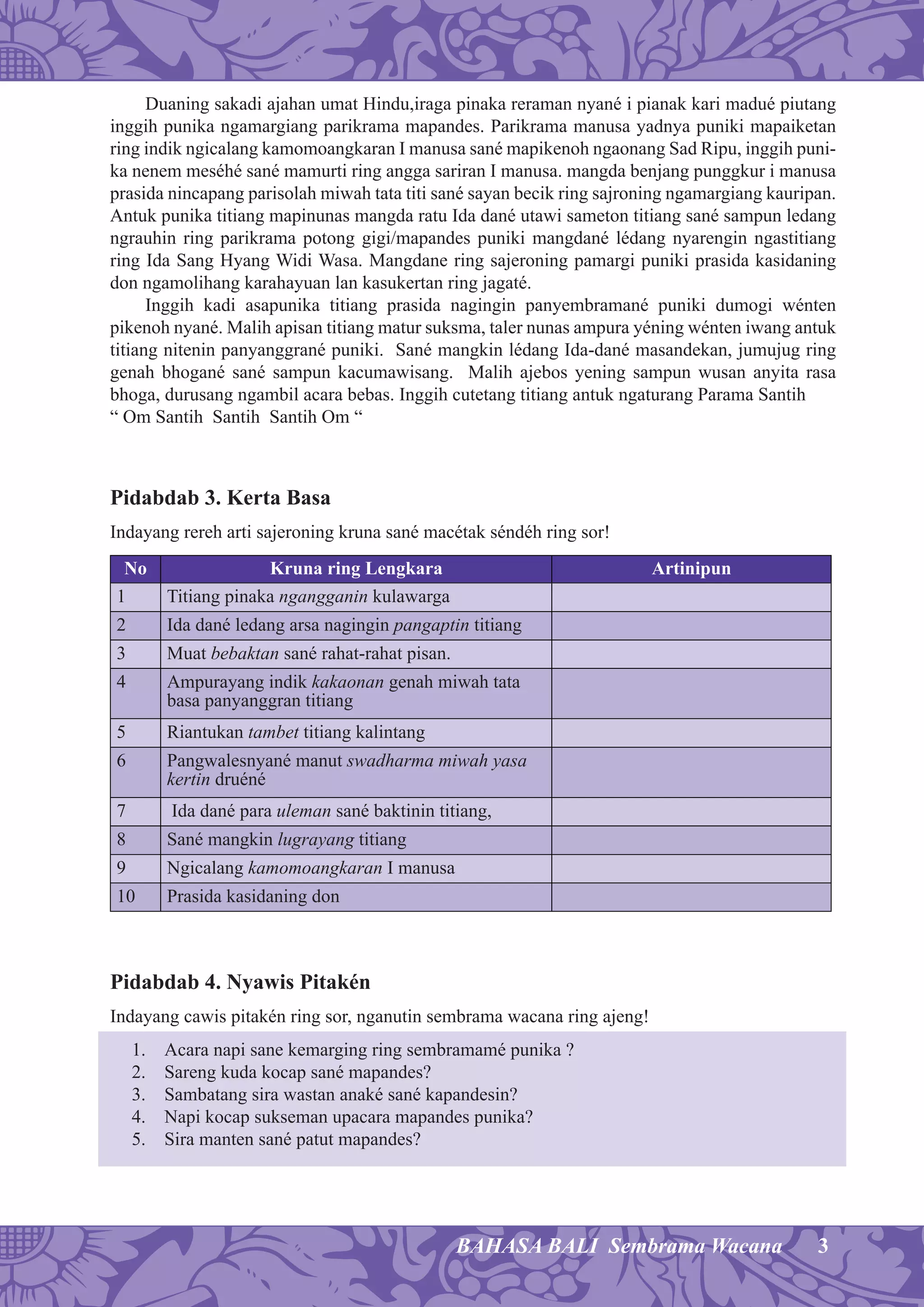 BAHASA BALI KELAS XI | PDF