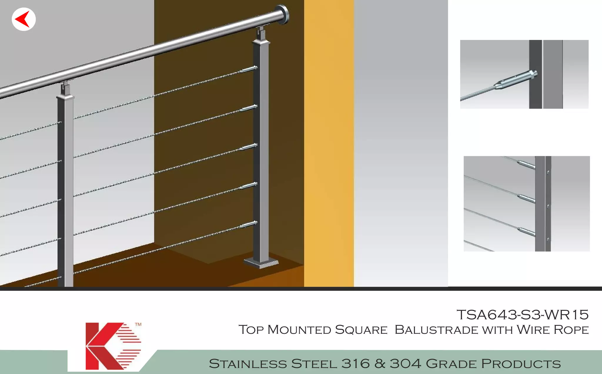 Railing system with wire rope fitting | PDF