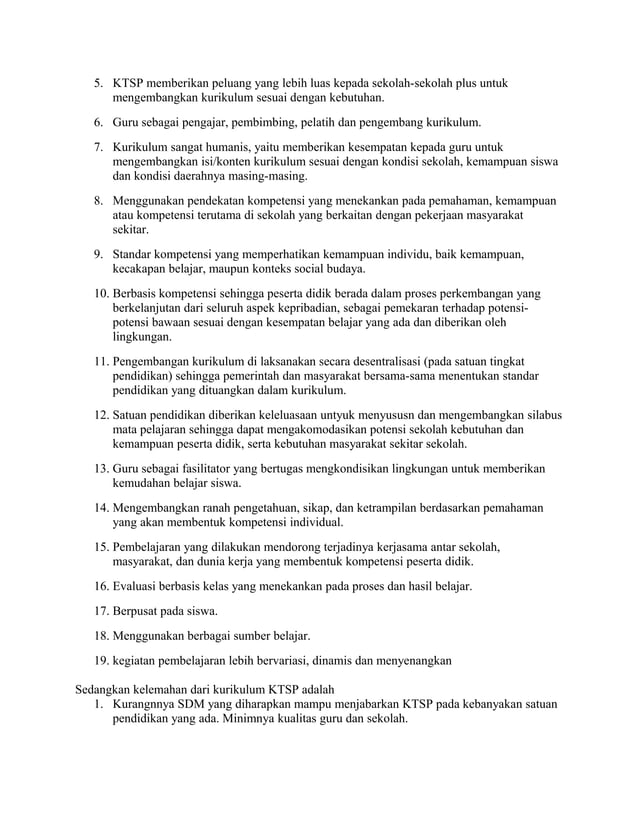 Kelebihan dan kelemahan antara ktsp | PDF