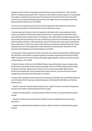 Kelebihan ramadhan | DOCX