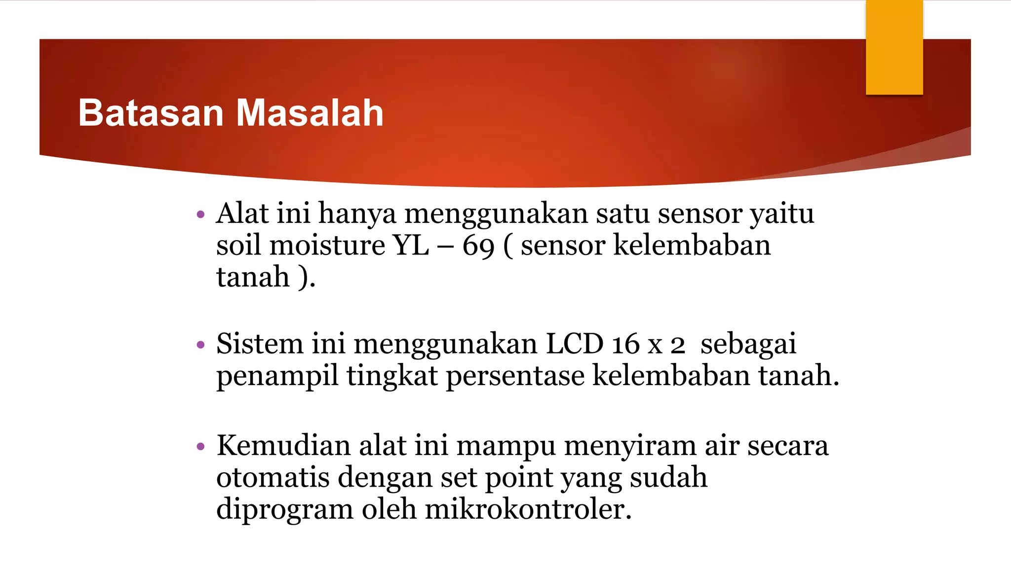 Alat Pengatur Kelembaban Tanah Tanaman | PPTX