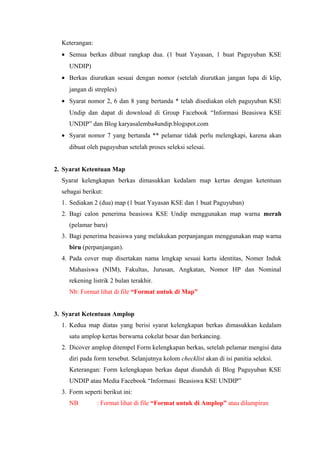 Kelengkapan administrasi berkas untuk pelamar beasiswa kse undip 2014 ...