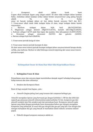 Kelimpahan unsur di alam | DOCX