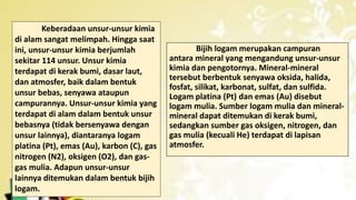 Kelimpahan unsur di alam | PPTX