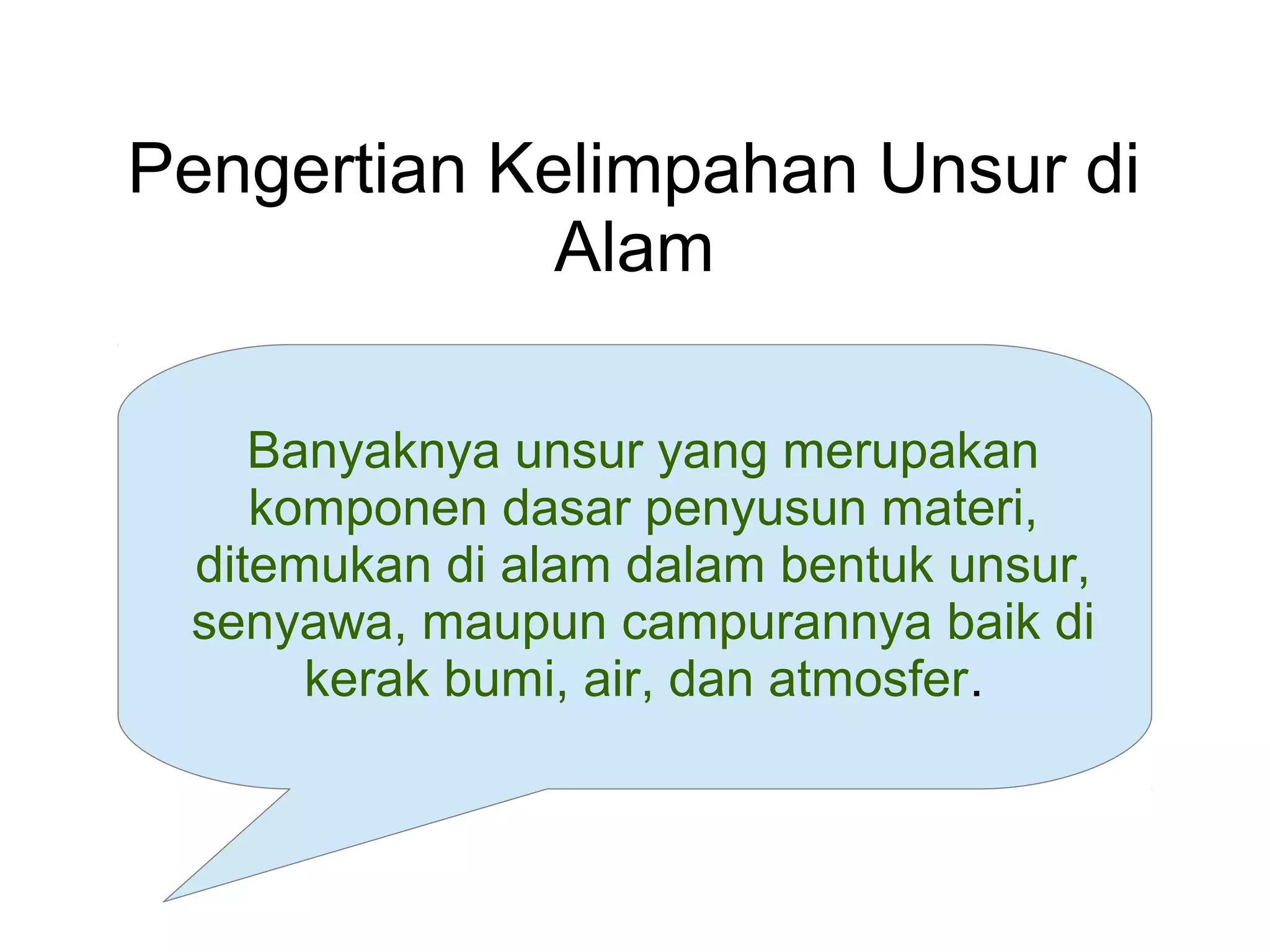 Kelimpahan Unsur di Alam Kelas 12 | PPT