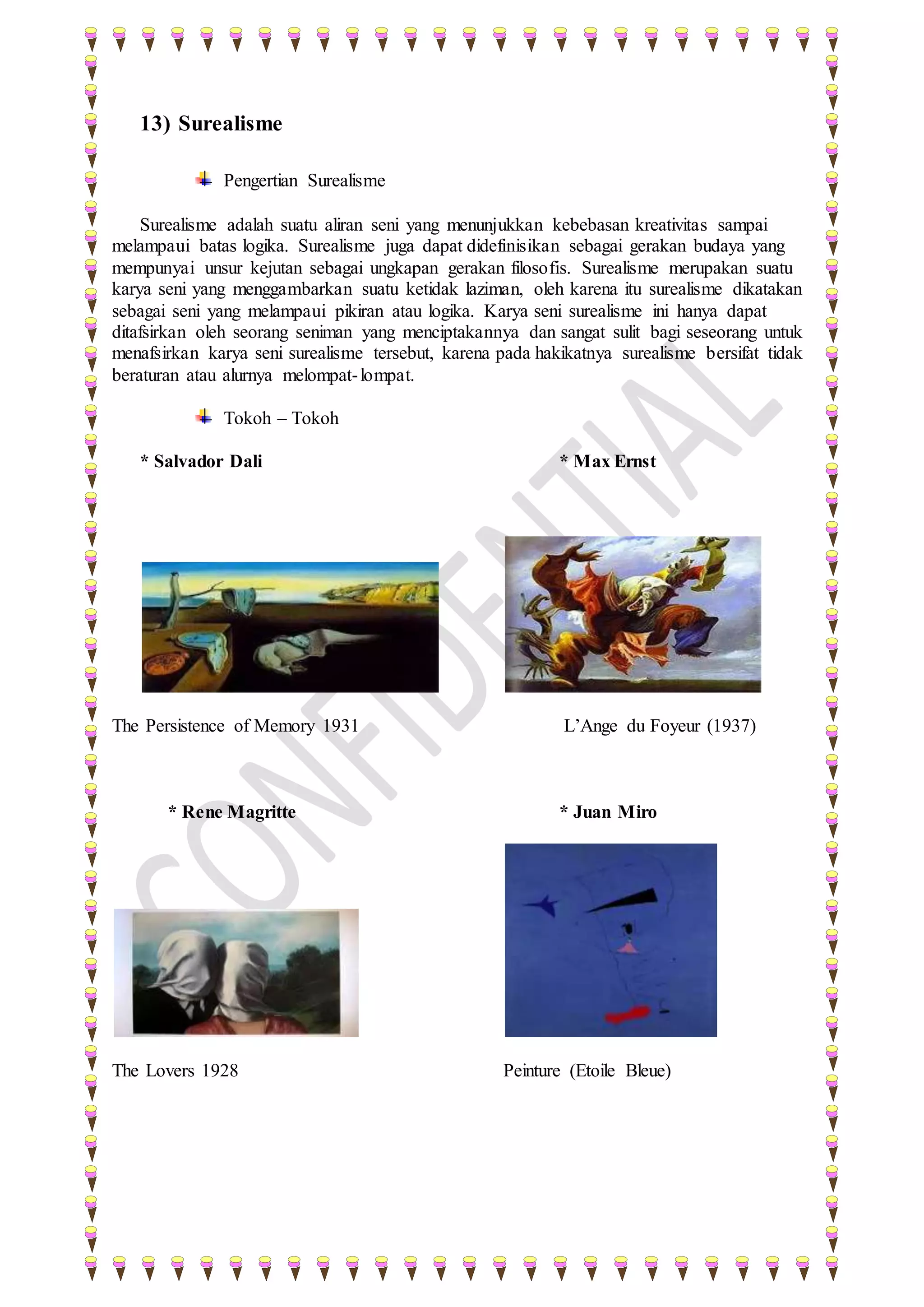 Keliping seni budaya aliran seni rupa | DOCX