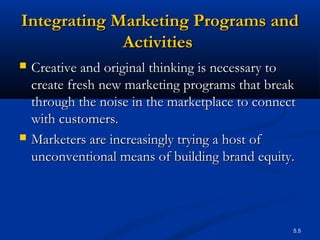 DESIGNING MARKETING PROGRAMS TO BUILD BRAND EQUITY | PPT