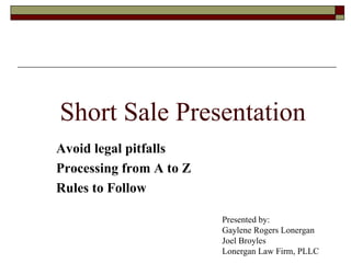 Short Sale Presentation updated 122810 a | PPT