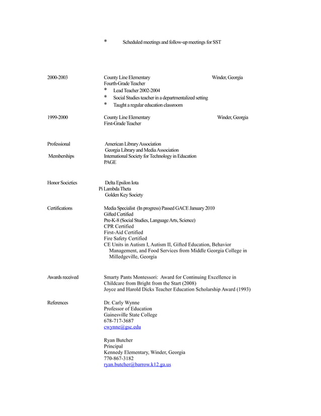 Kellie's current resume | RTF | Professional School | Postgraduate Education