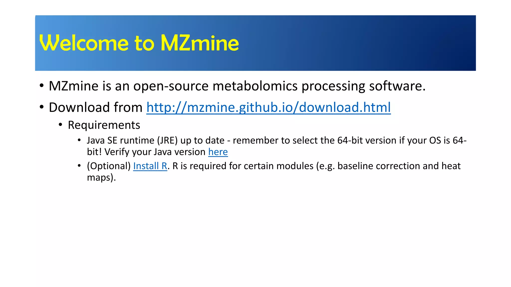 MZMine workflow from Dr. Kellogg | PDF
