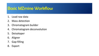 MZMine workflow from Dr. Kellogg | PDF