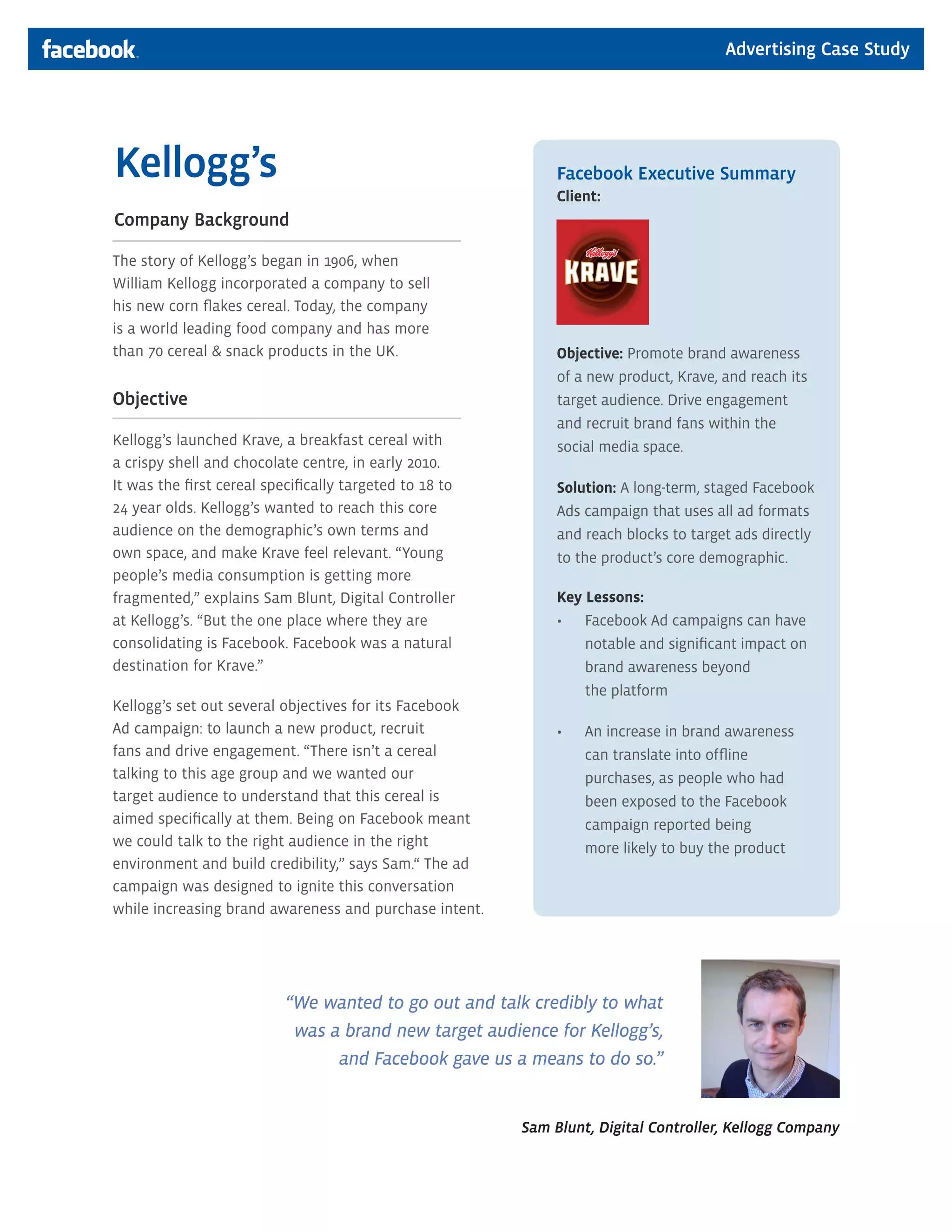 Kellogg's Facebook case study | PDF