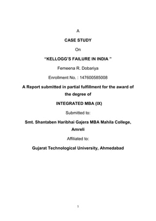 Kellogs failed in india. | PDF