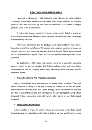 Kellogs failed in india. | PDF