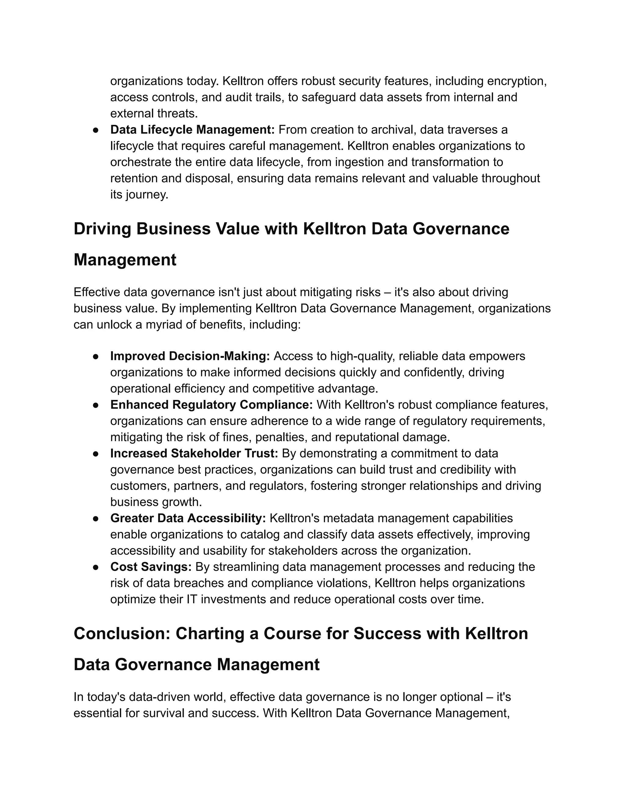 Kelltron Data Governance Management blog | PDF