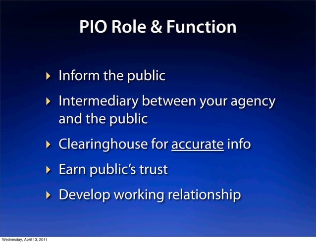 Kelly's PIO Role/Function | PDF