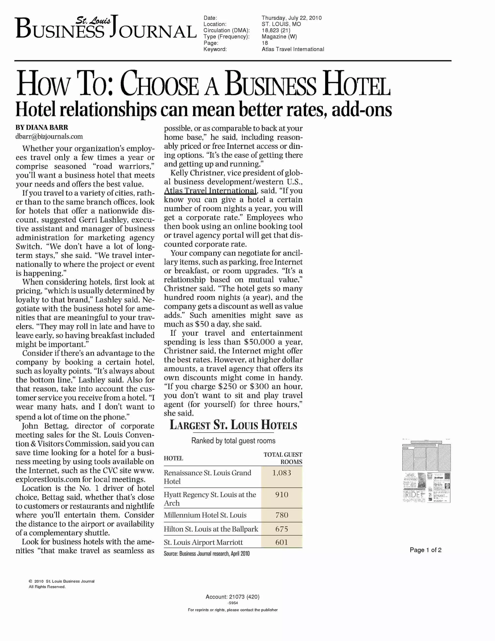 Kelly Christner St Louis Biz Journal 071610 | PDF