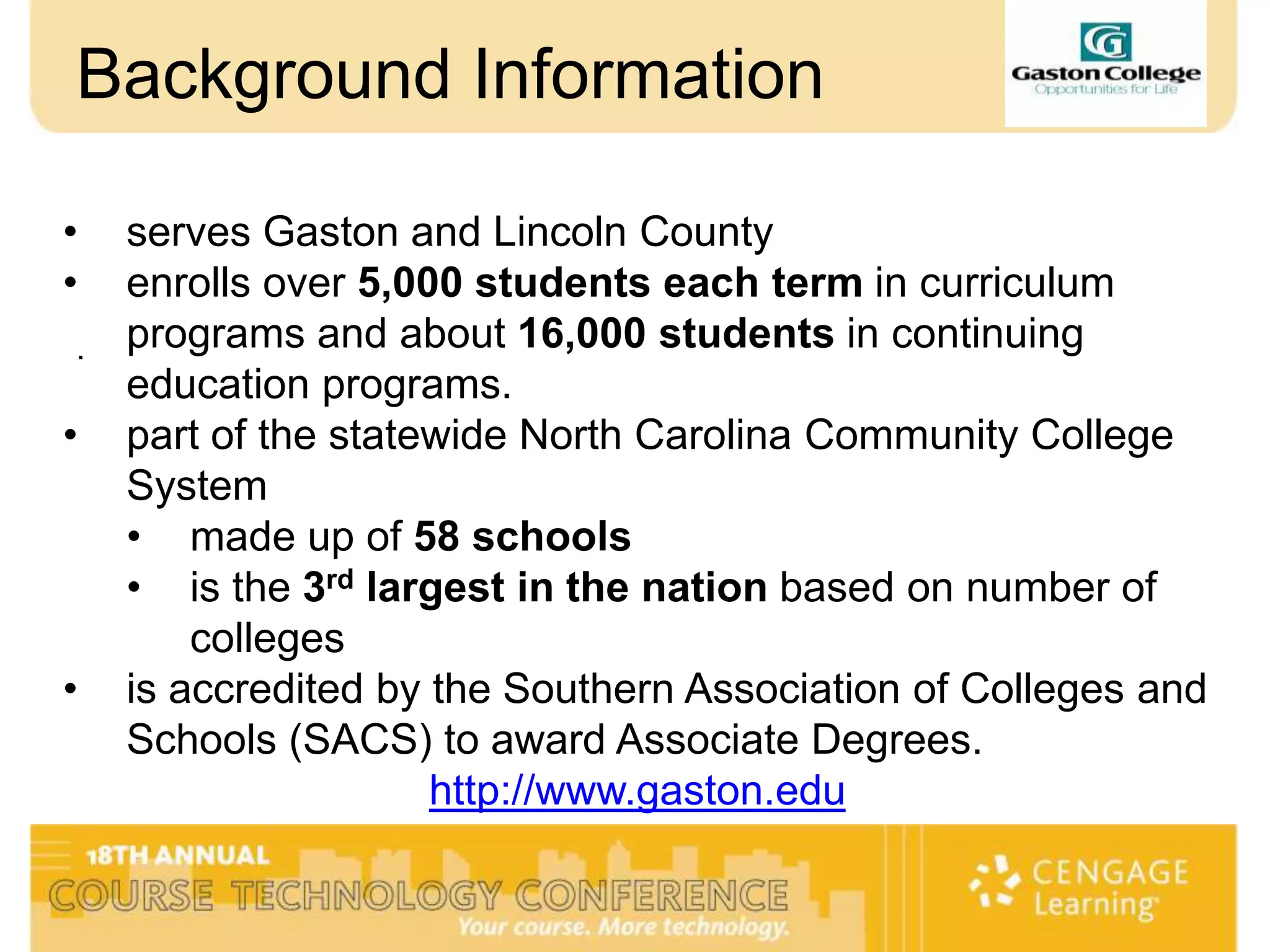 Course Tech 2013, Angie Rudd & Kelly Hinson, Strengthening Academic ...