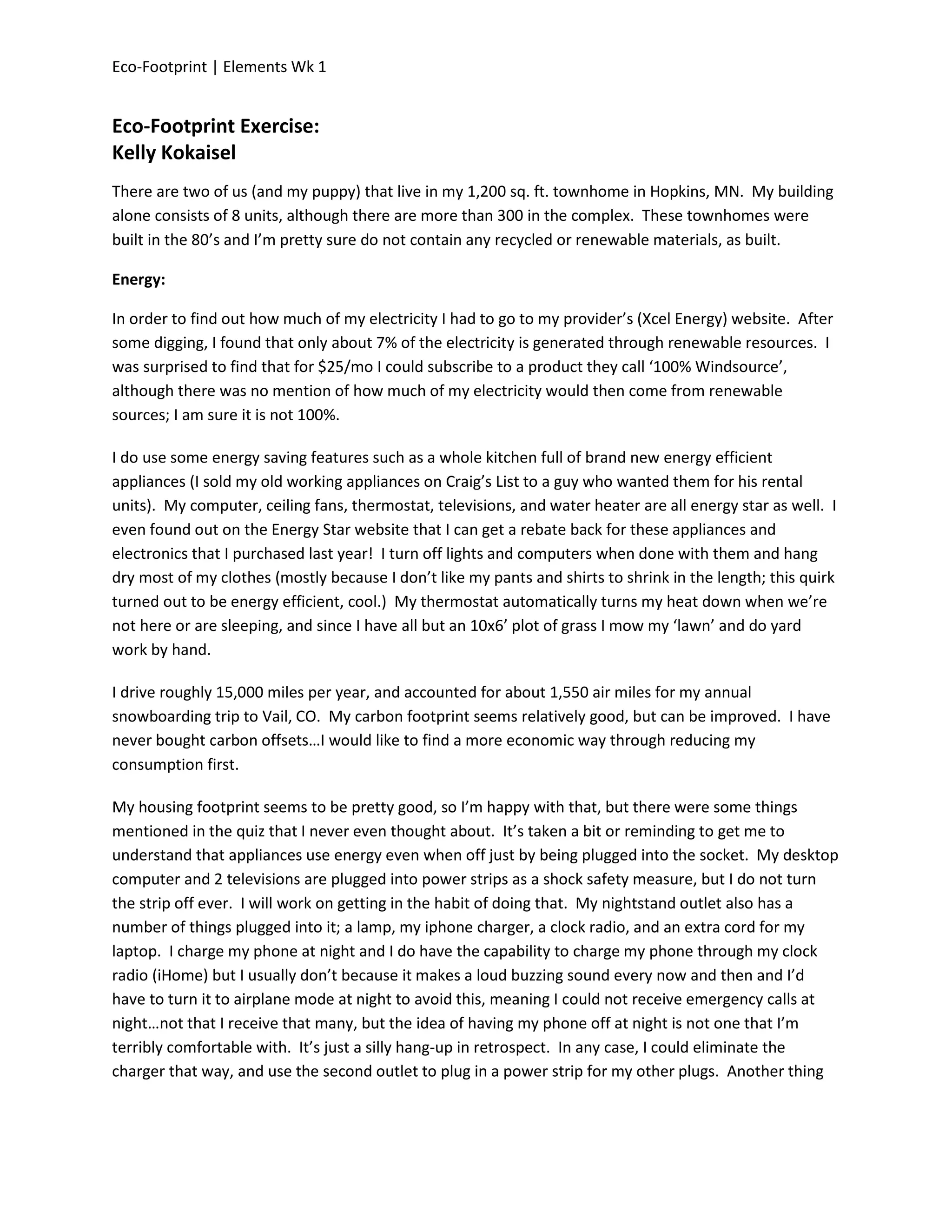 My Ecological Footprint | PDF