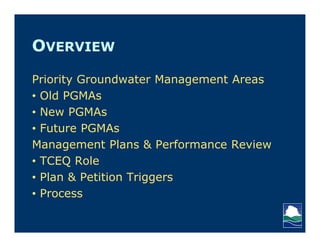 PGMA Process and TCEQ's Role in Groundwater, Kelly Mills | PDF