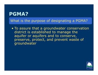 PGMA Process and TCEQ's Role in Groundwater, Kelly Mills | PDF