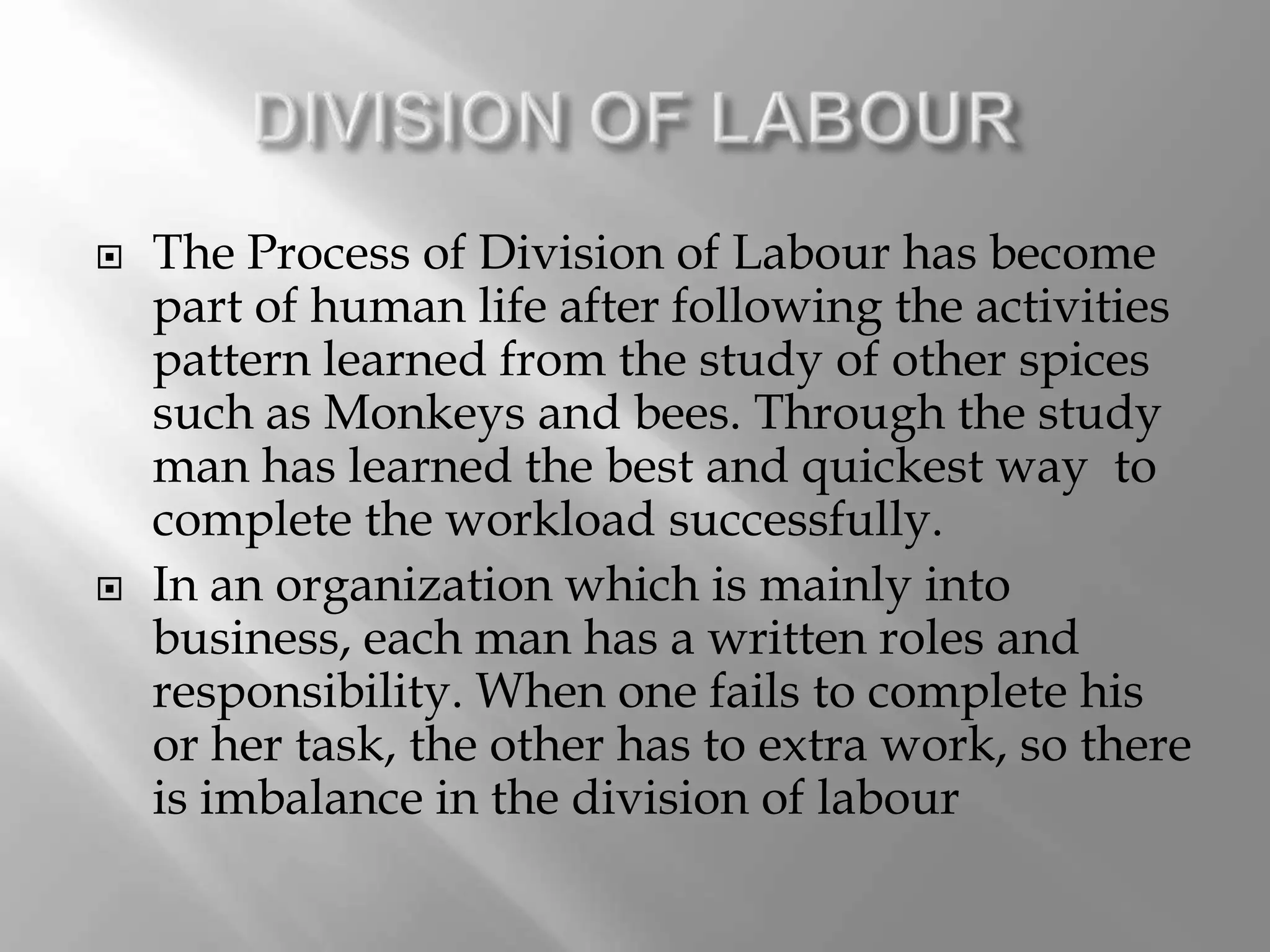 Division of Labour | PPTX