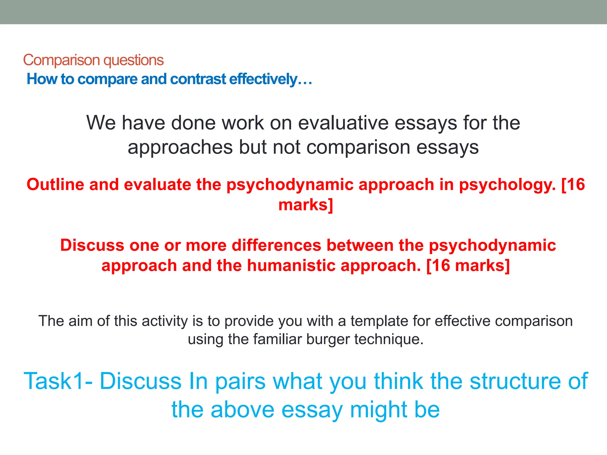 Psychology A-level - psychodynamic & humanism | PPTX