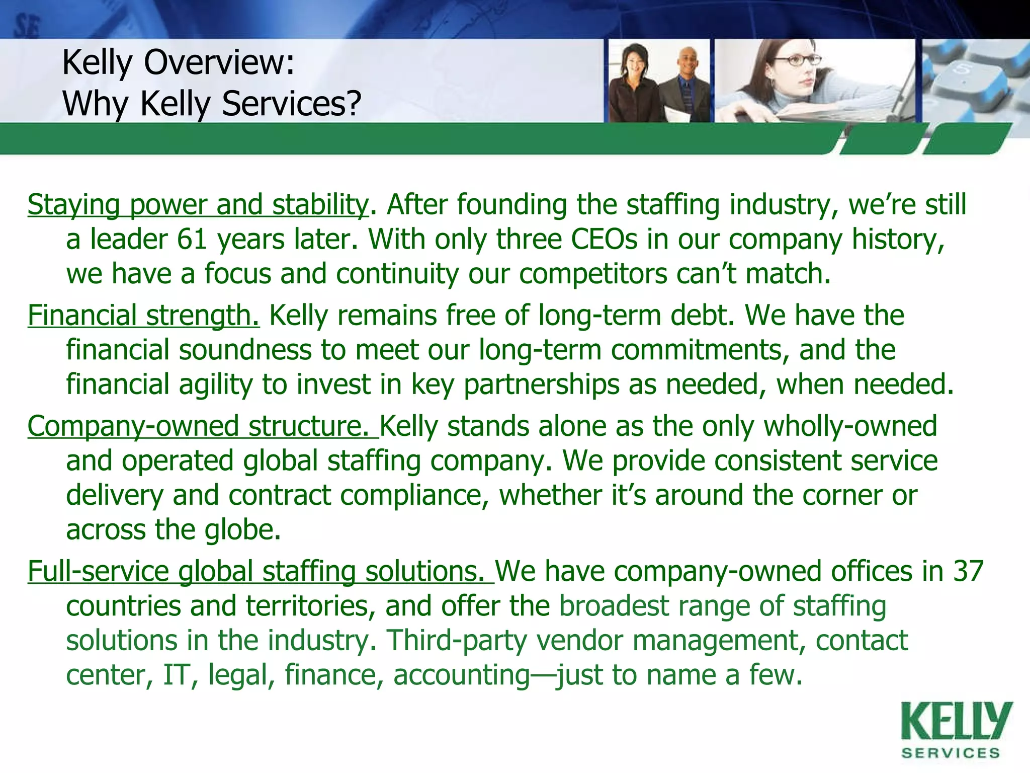 Kelly Services Overview | PPT