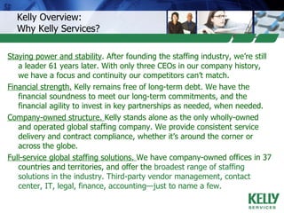 Kelly Services Overview | PPT