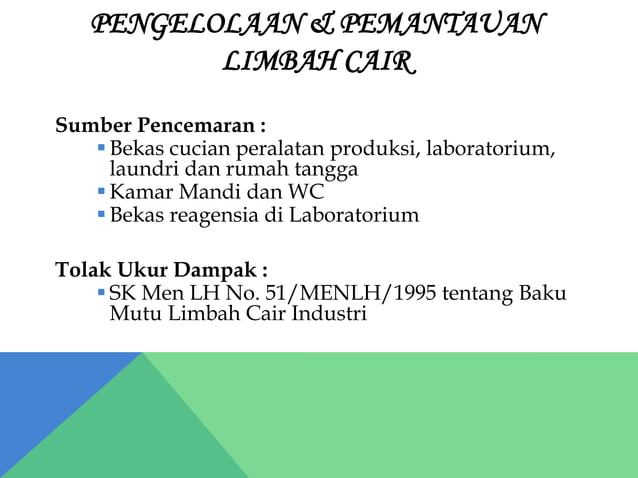Pengelolaan Limbah pada Industri Farmasi | PDF