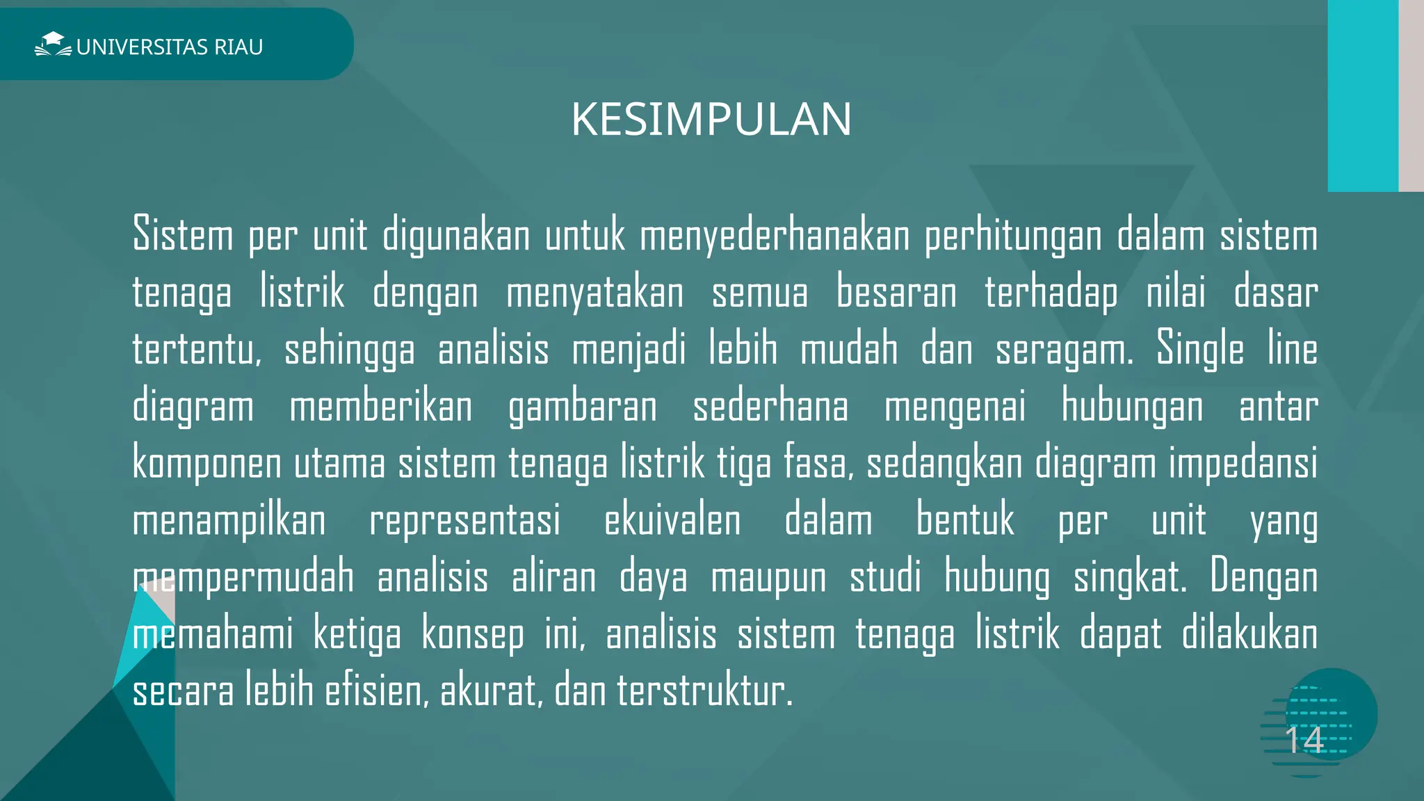 PPT ANALISA SISTEM TENAGA (Sistem Per Unit, Single Line Diagram) | PPTX