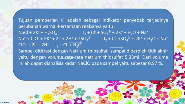 Kelompok 6 penetapan-kadar-hipoklorit | PPTX