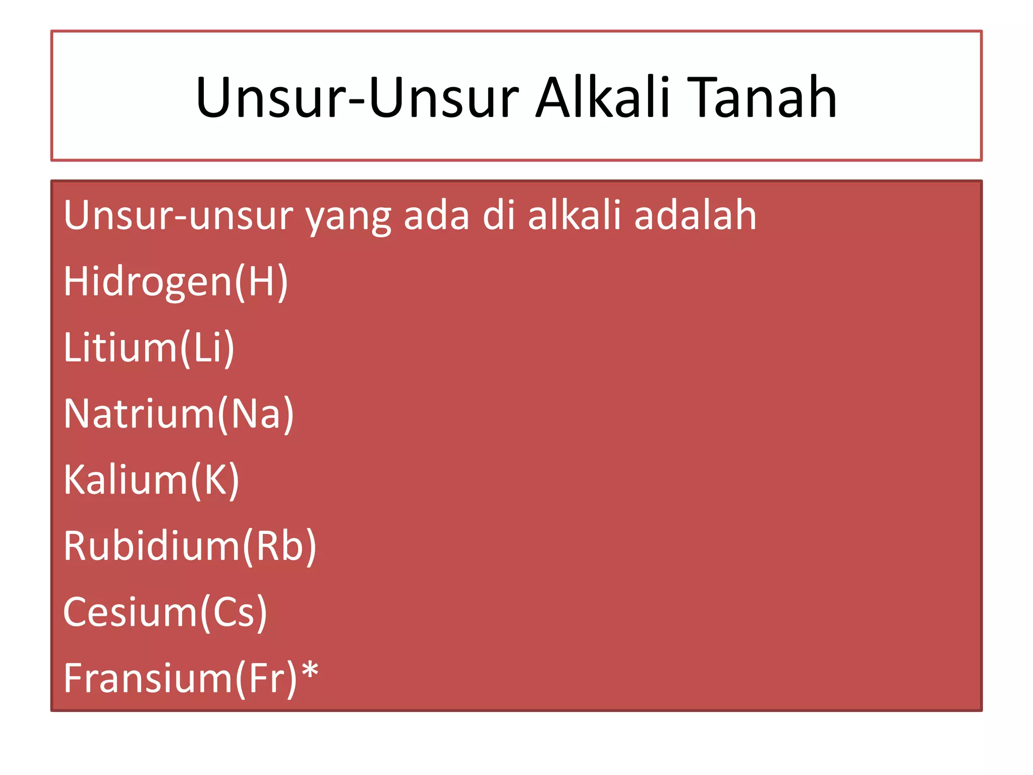 kimia unsur logam alkali | PPTX
