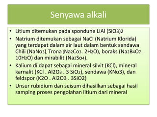 kimia unsur logam alkali | PPT
